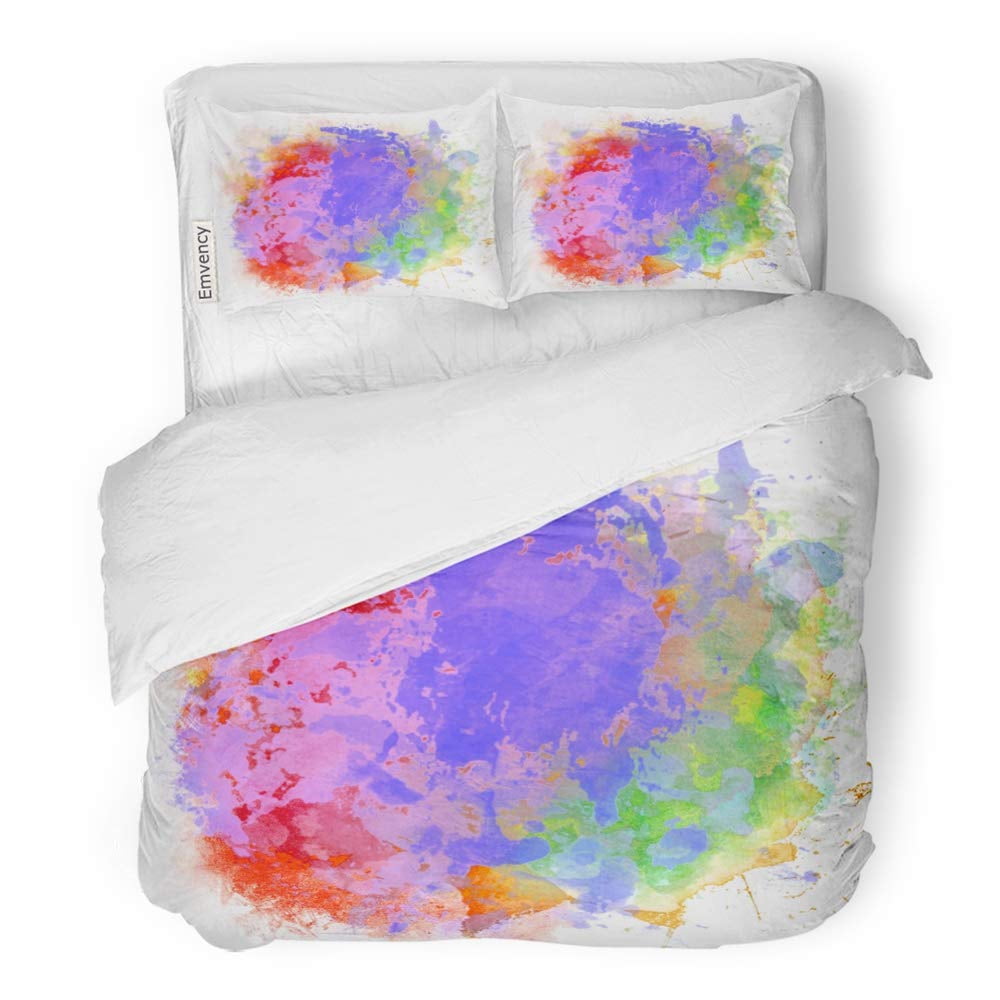 KXMDXA 3 Piece Bedding Set Watercolor Abstract Splatter Paint Colorful ...
