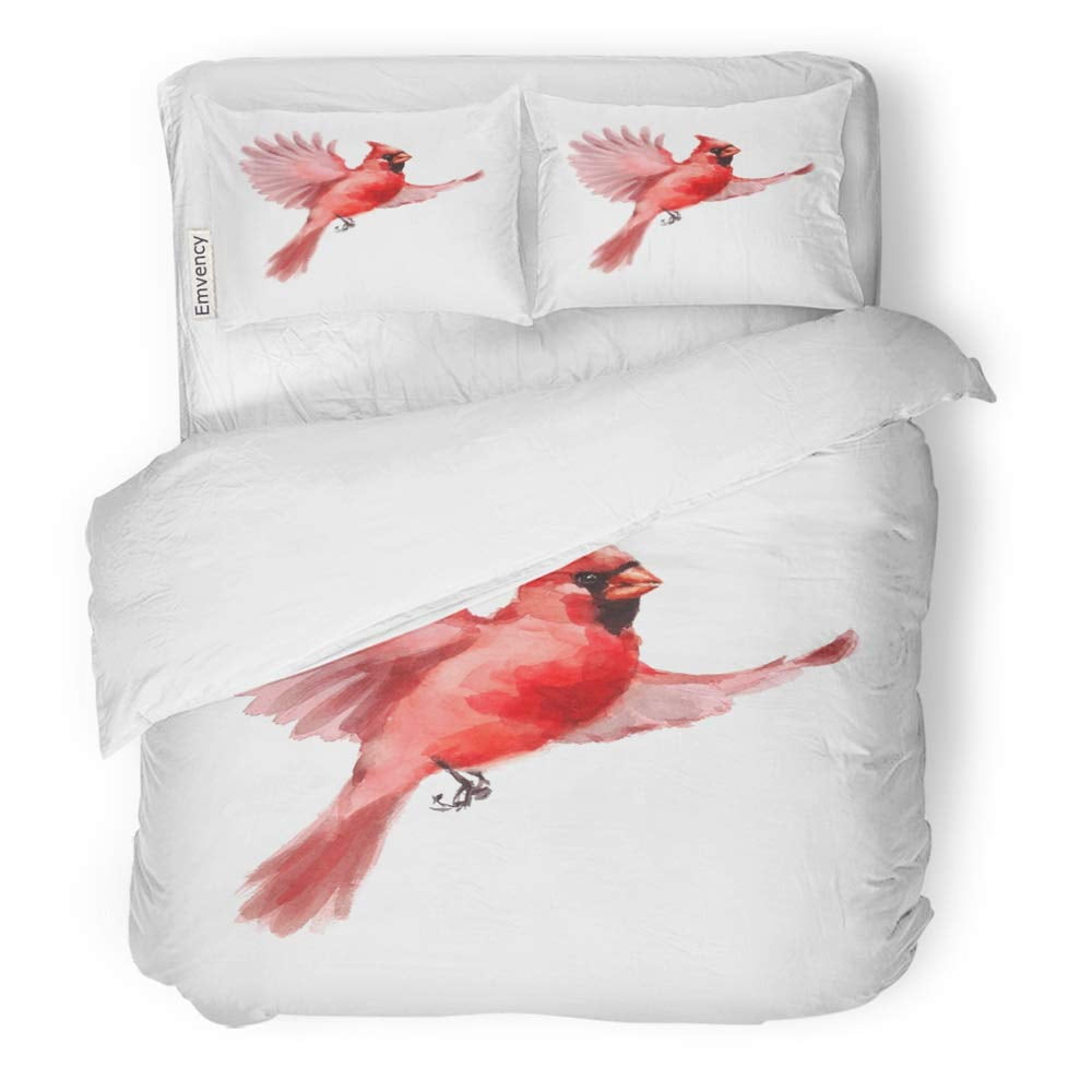 KXMDXA 3 Piece Bedding Set Watercolor Bird Red Northern Cardinal Flying ... KXMDXA 3 Piece Bedding Set Watercolor Bird Red Northern Cardinal Flying ...
