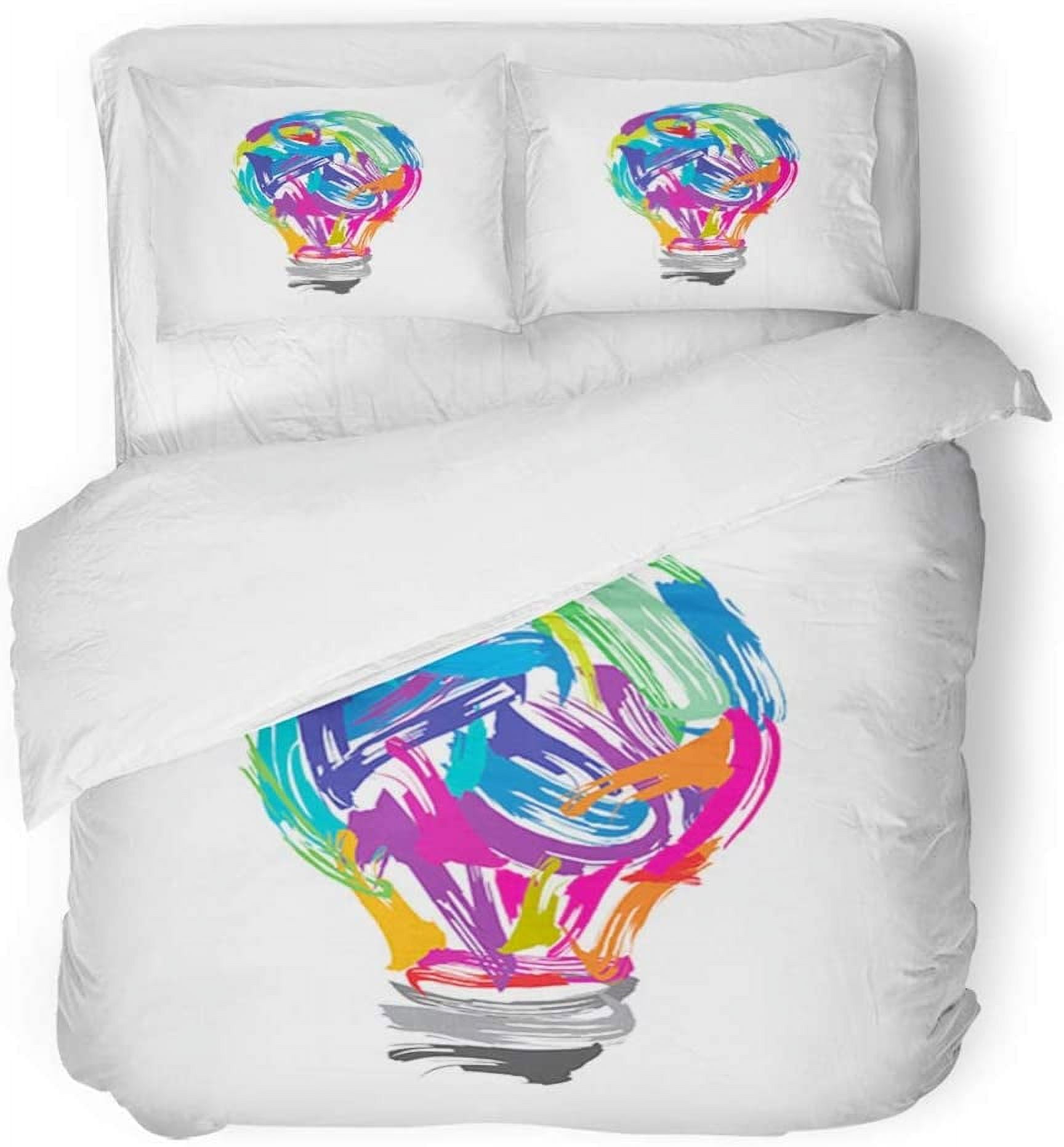 KXMDXA 3 Piece Bedding Set Watercolor Color Creative Painting Idea ...