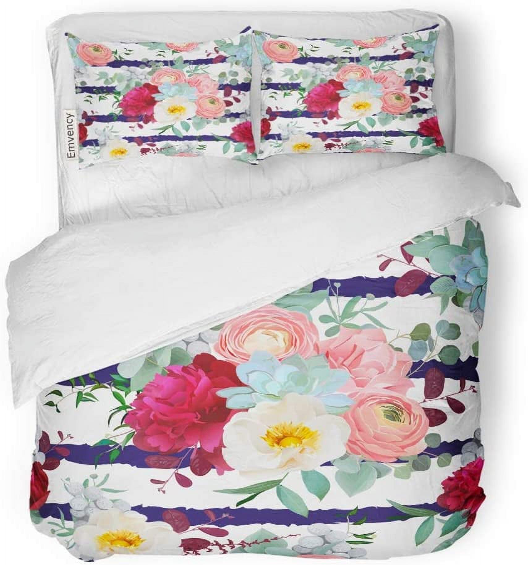 KXMDXA 3 Piece Bedding Set and White Striped Pattern Autumn Mixed ...