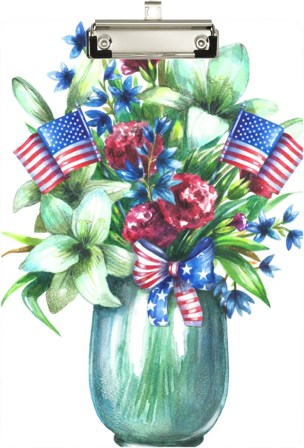 KXMDXA 4th of July Flora American Flag Clipboard Hardboard Wood Nursing ...