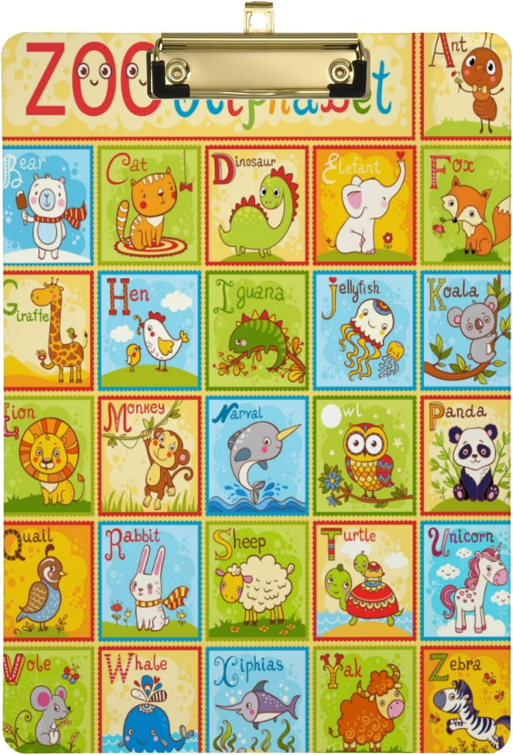KXMDXA ABC Alphabet Clipboard Hardboard Wood Nursing Clip Board and ...