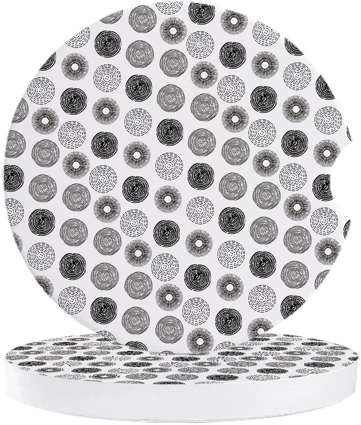 KXMDXA Abstract Annual Ring Pattern Set of 6 Car Coaster for Drinks ...