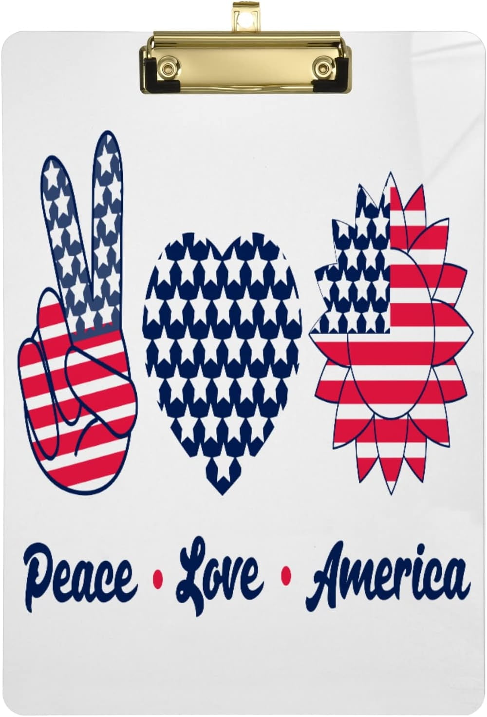 KXMDXA America Peace Love Clipboard Hardboard Wood Nursing Clip Board ...