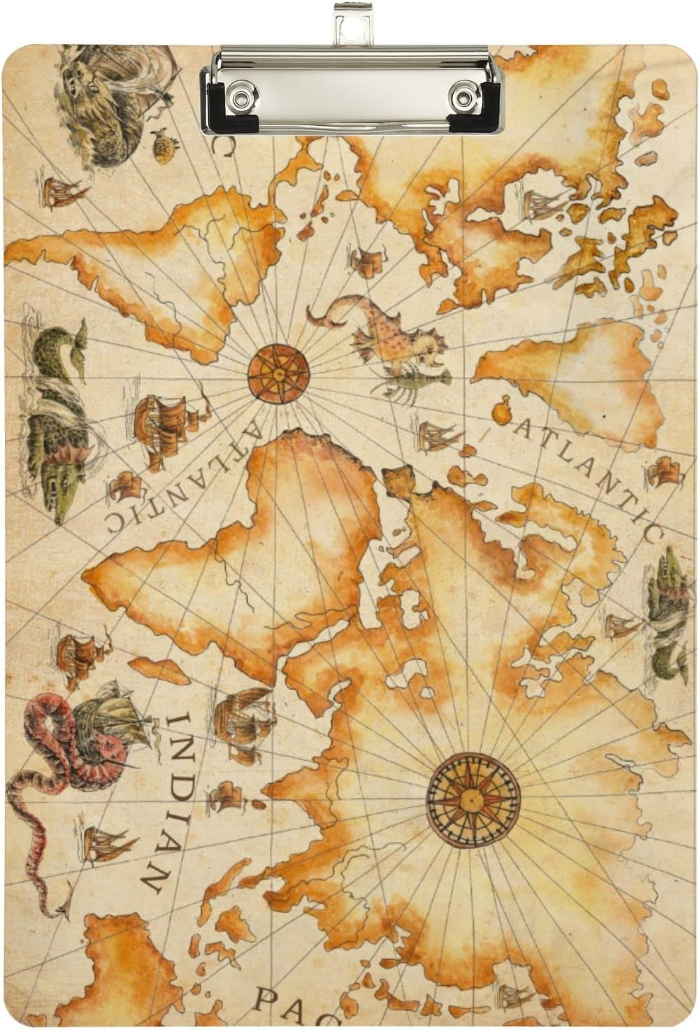 KXMDXA Ancient World MapPirates Clipboard Hardboard Wood Nursing Clip ...