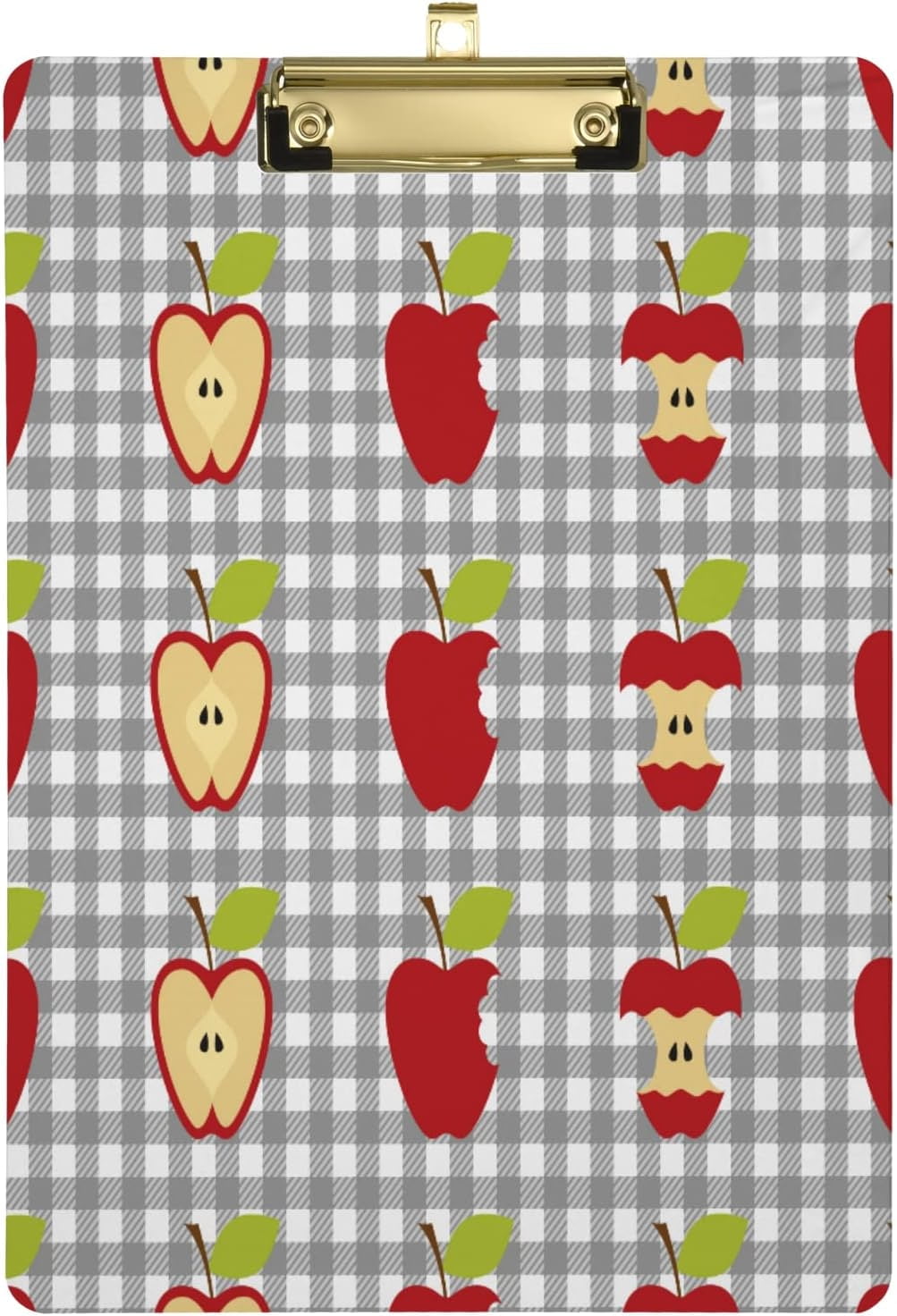 KXMDXA Apples Checkered Clipboard Hardboard Wood Nursing Clip Board and ...