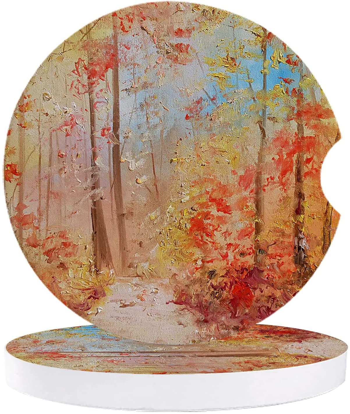KXMDXA Autumn Forest Landscape Set of 6 Car Coaster for Drinks ...