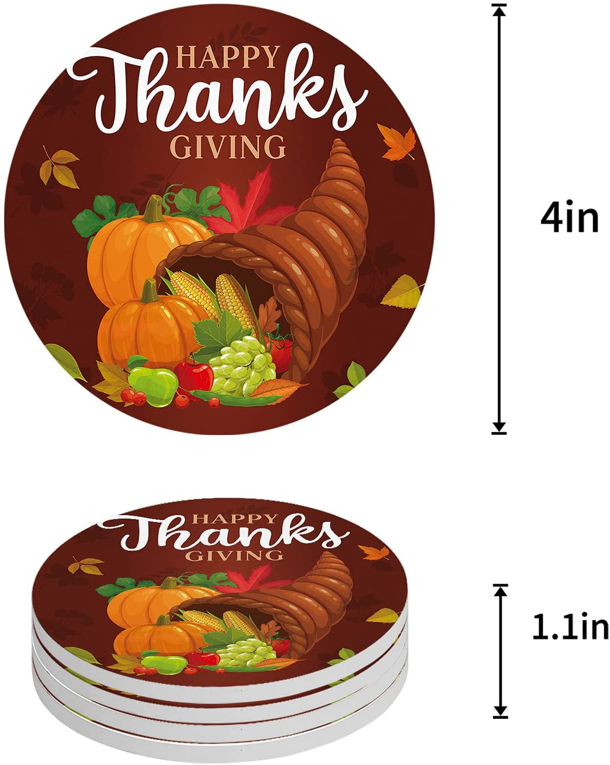 KXMDXA Autumn Harvest Fruits Pumpkins and Retro Maple Leaf Set of 6 ...