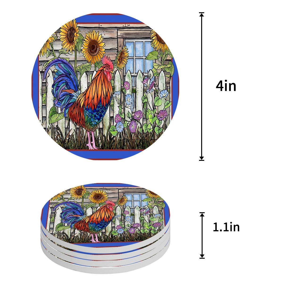 KXMDXA Banff National Park Fog Forest Set of 8 Round Coaster for Drinks ...