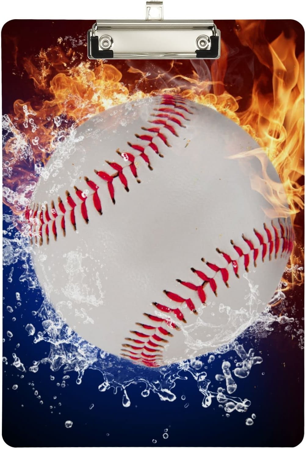 KXMDXA Baseball Fire Flaming Clipboard Hardboard Wood Nursing Clip ...