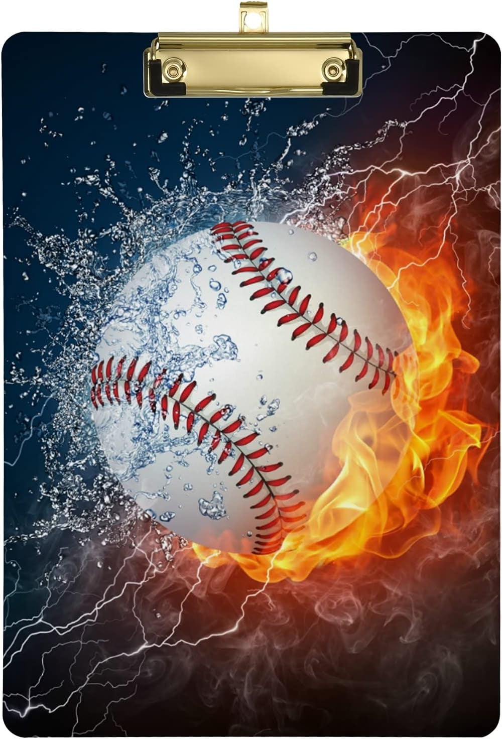 KXMDXA Baseball Water Fire Clipboard Hardboard Wood Nursing Clip Board ...