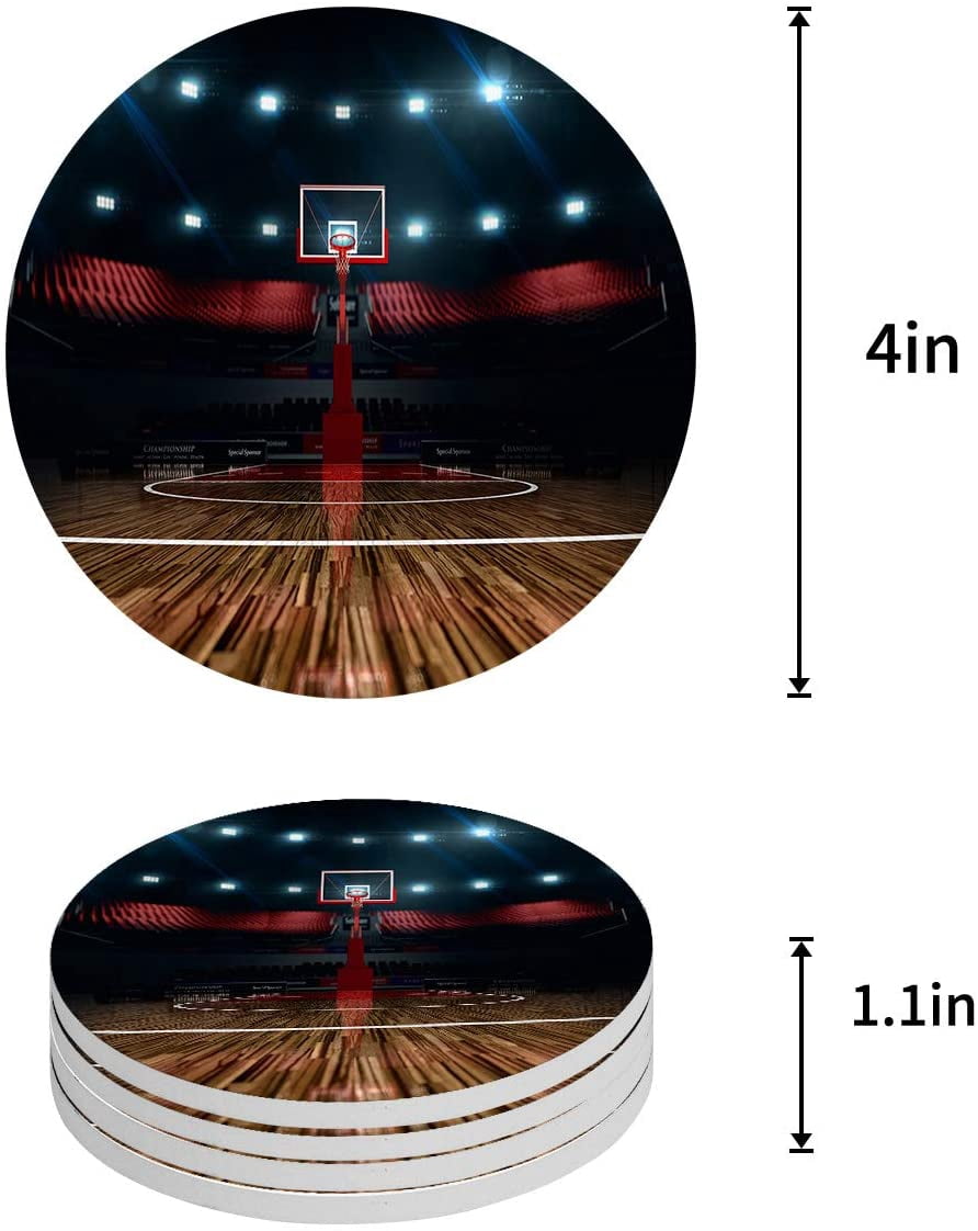 KXMDXA Basketball Picture of Empty Basketball Court Sport Arena Wood ...