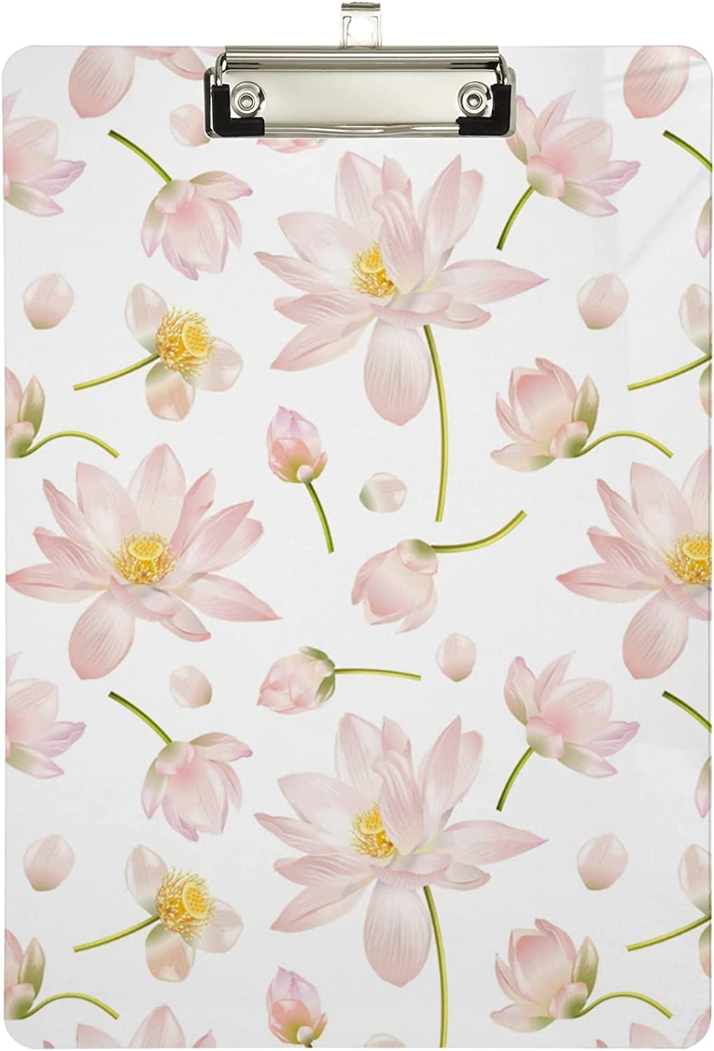 KXMDXA Beautiful Lotus Flowers Print Clipboard Hardboard Wood Nursing ...