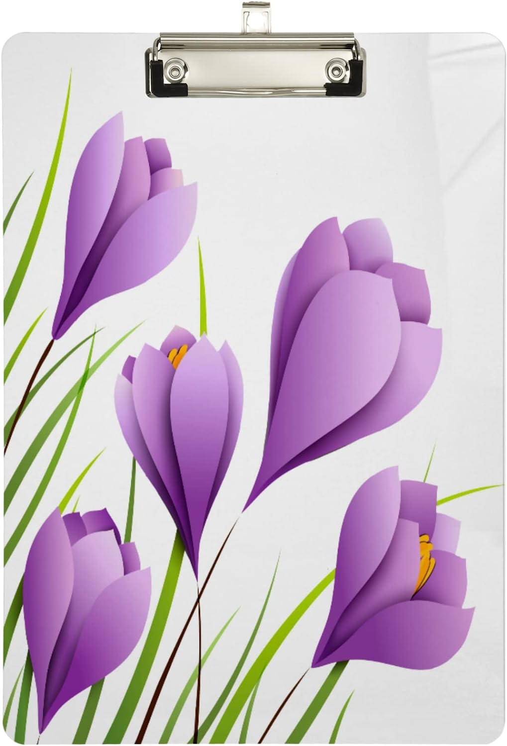 KXMDXA Beautiful Purple Crocuses Flowers Clipboard Hardboard Wood ...