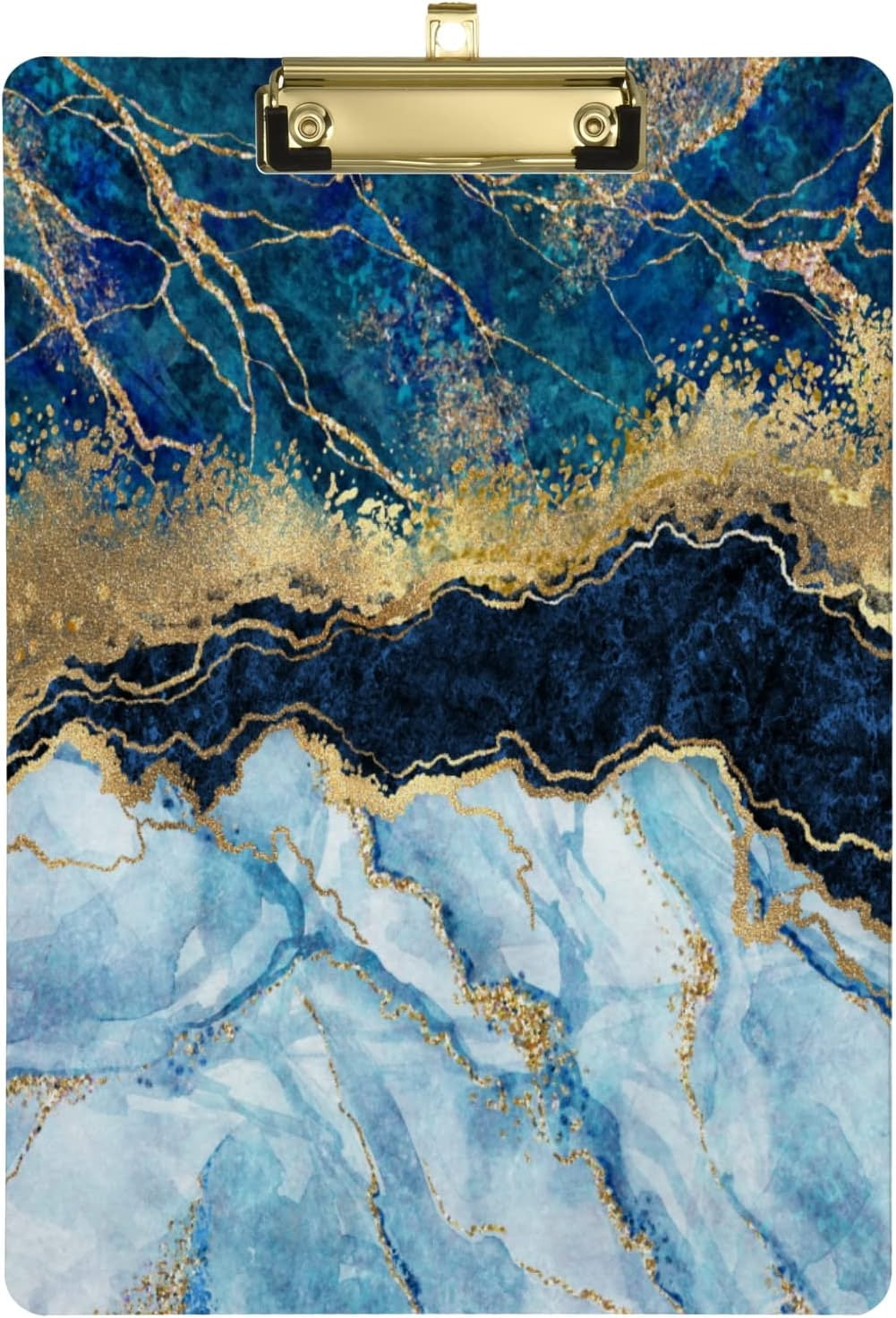 KXMDXA Blue Gold Marble Abstract Modern Clipboard Hardboard Wood ...
