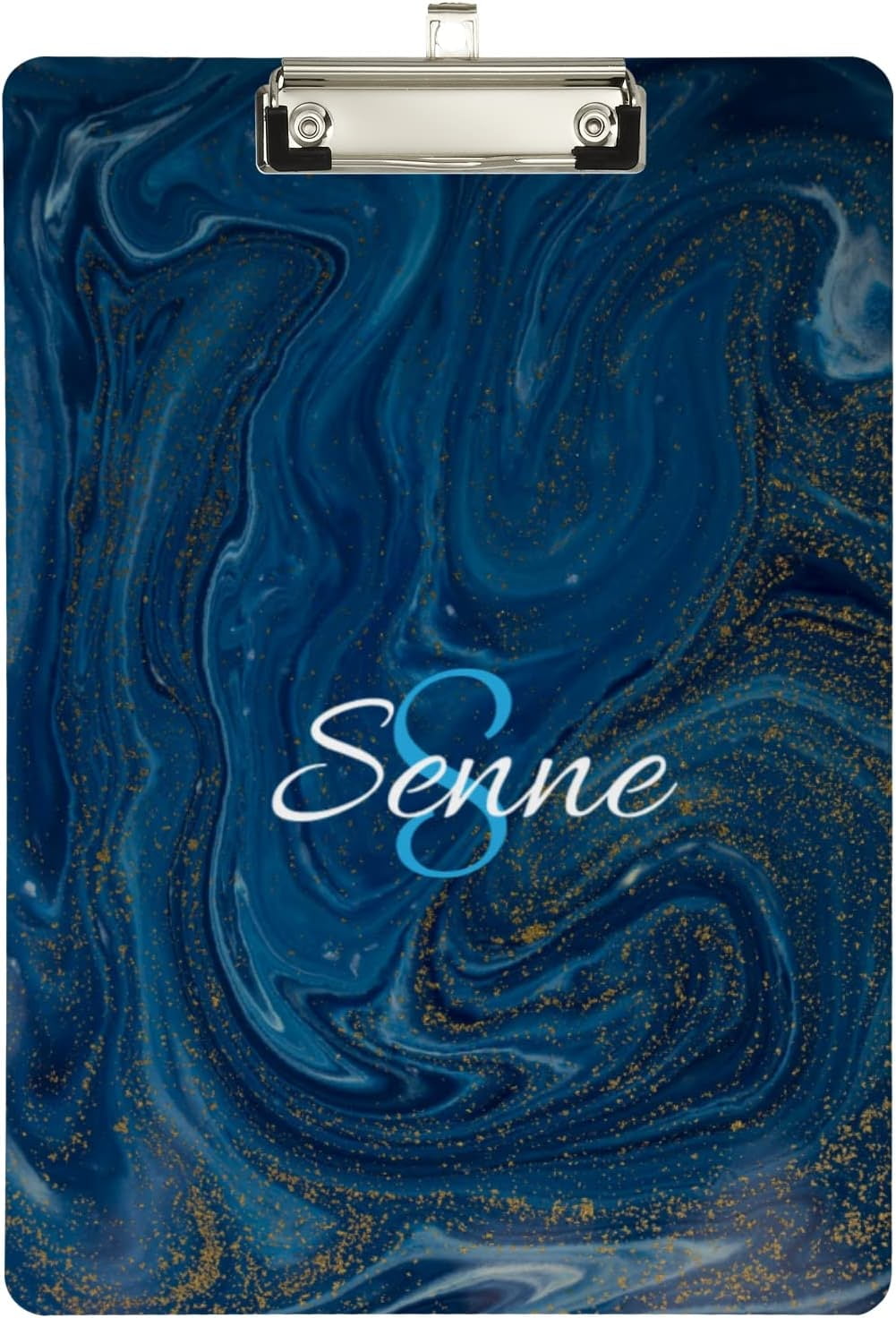 KXMDXA Blue Marble Clipboard Hardboard Wood Nursing Clip Board and Pull ...