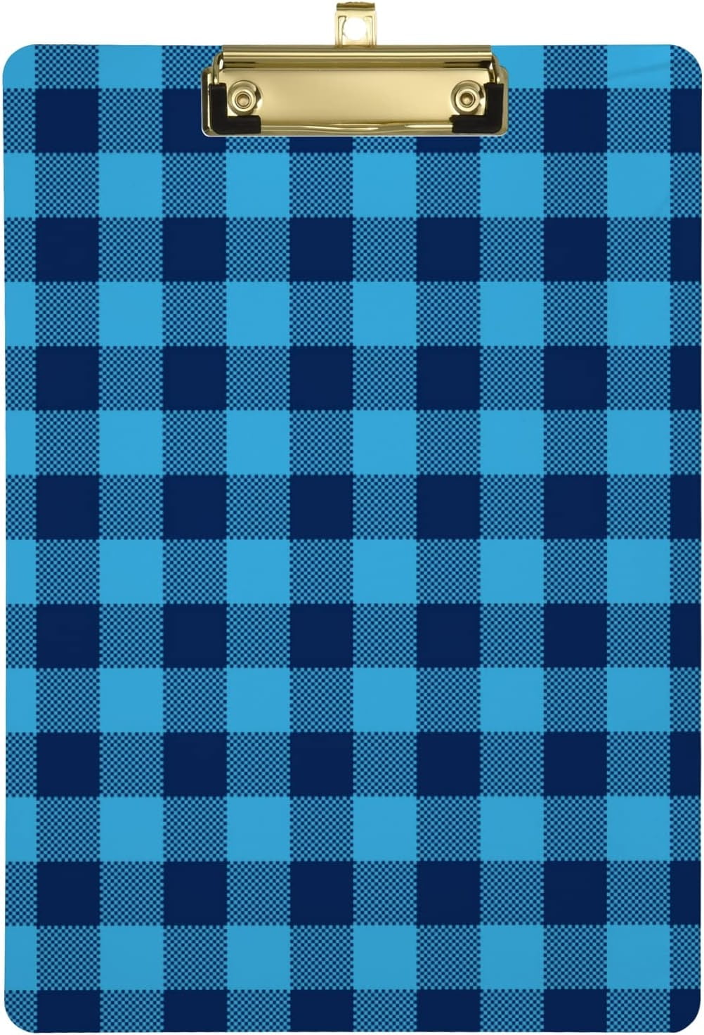 KXMDXA Blue Plaid Clipboard Hardboard Wood Nursing Clip Board and Pull ...