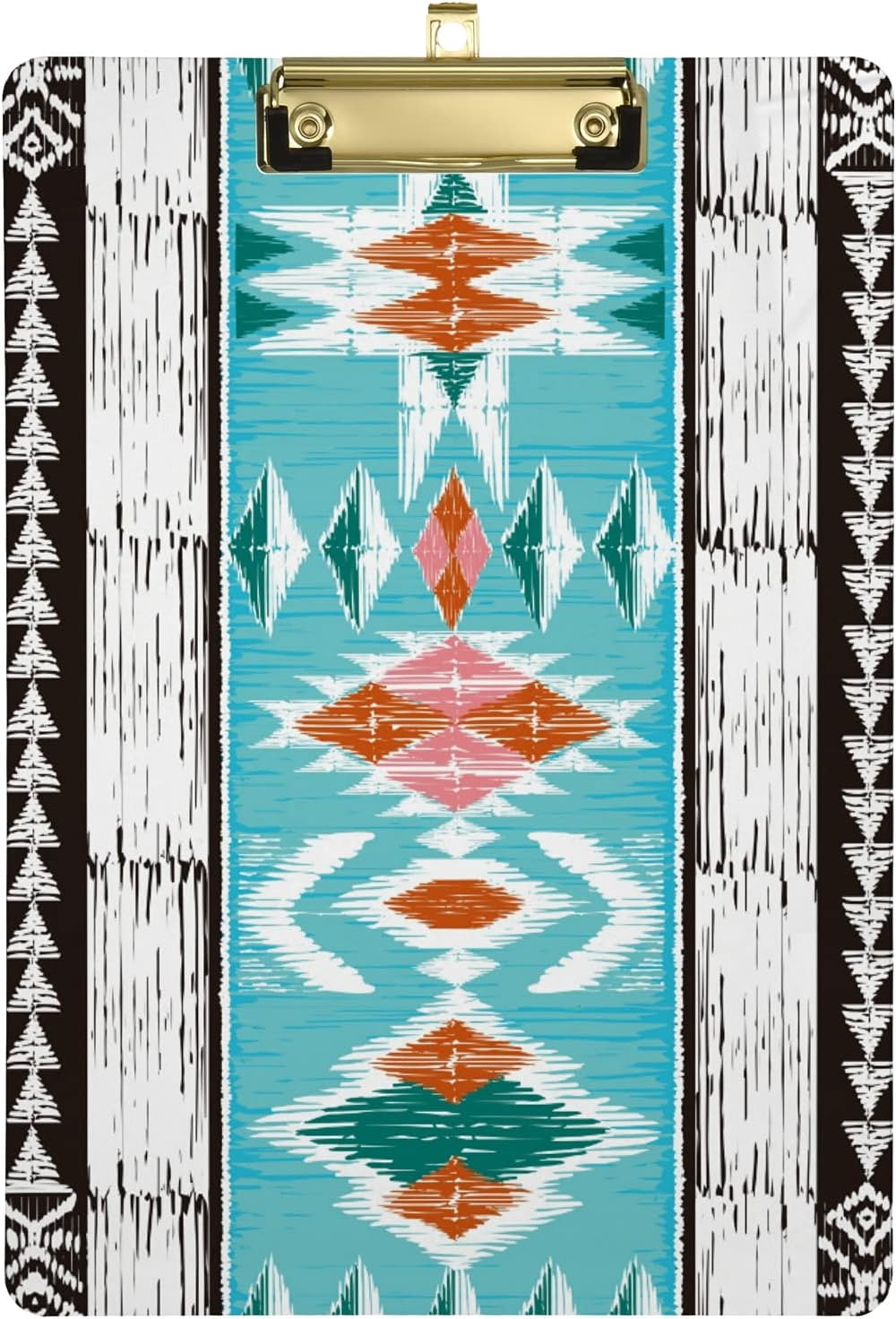 KXMDXA Blue Tribal Aztec Geometric Print Clipboard Hardboard Wood ...