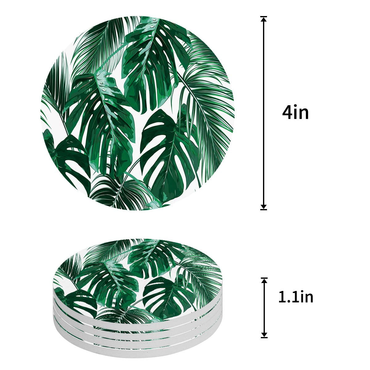 KXMDXA Books in Bookshelf Set of 4 Round Coaster for Drinks, Absorbent ...