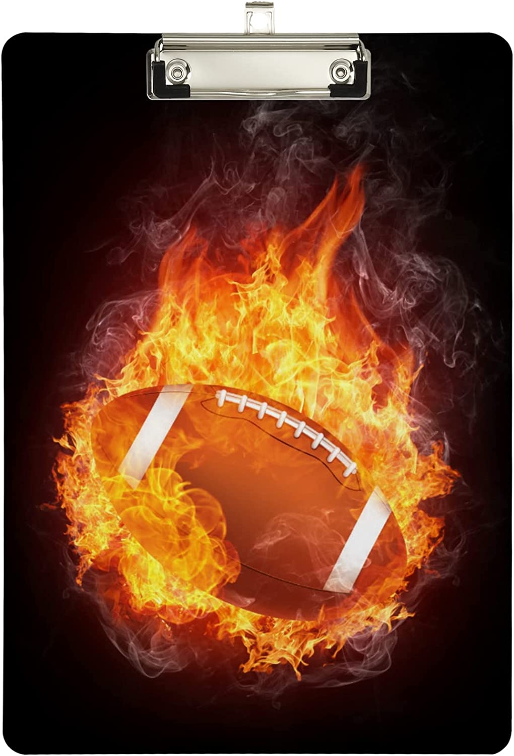 KXMDXA Burning Football Clipboard Hardboard Wood Nursing Clip Board and ...