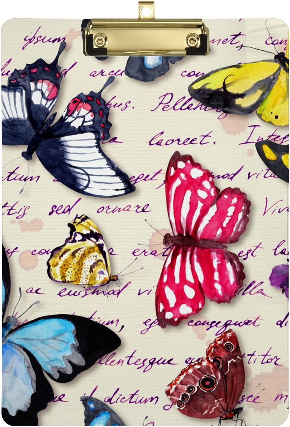 KXMDXA Butterflies Clipboard Hardboard Wood Nursing Clip Board and Pull ...