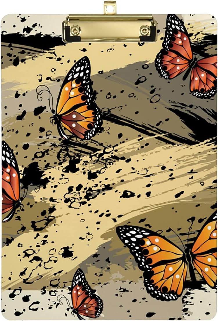 KXMDXA Butterflies Clipboard Hardboard Wood Nursing Clip Board and Pull ...