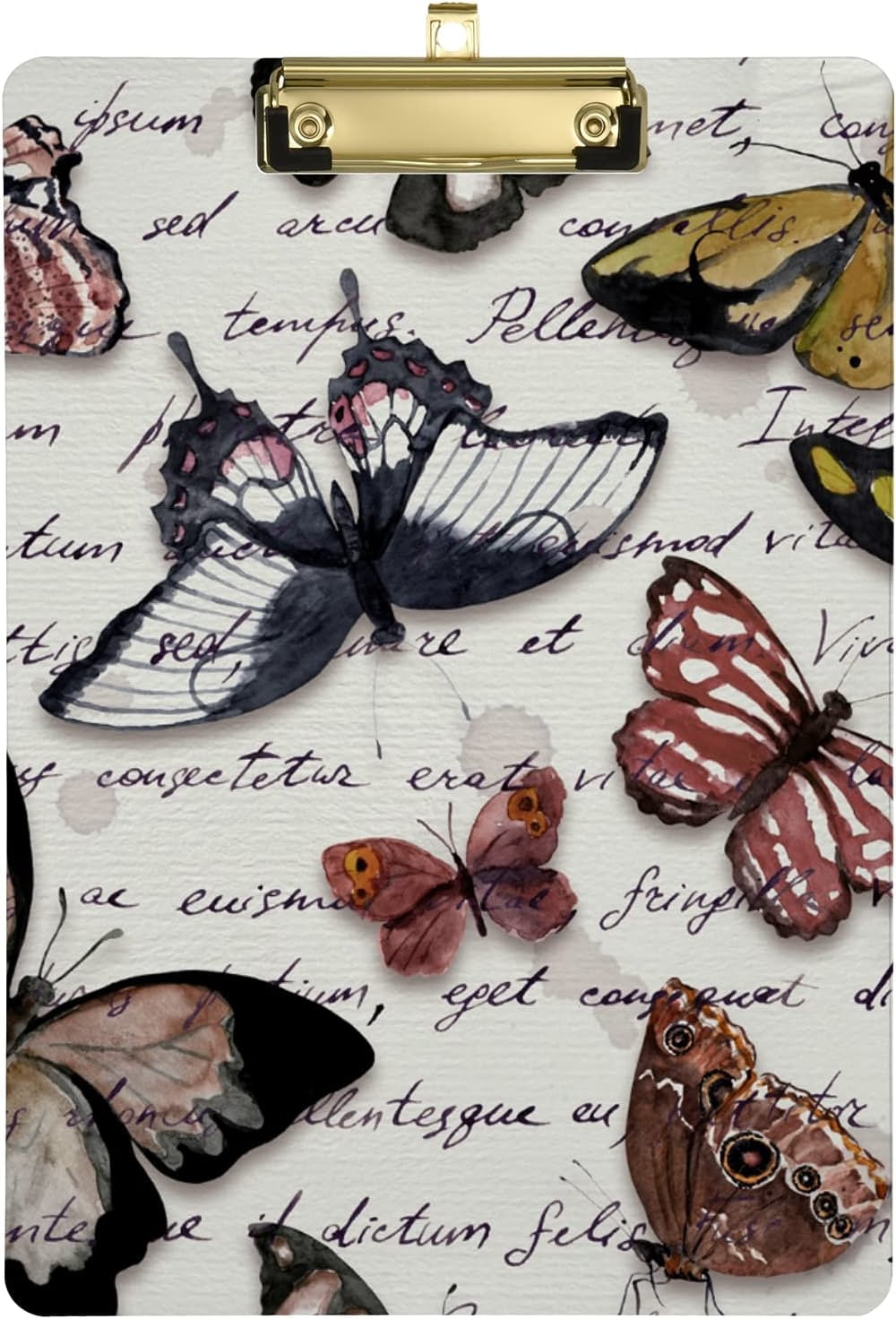 KXMDXA Butterflies Handwritten Letter Clipboard Hardboard Wood Nursing Clip Board and Pull for ...