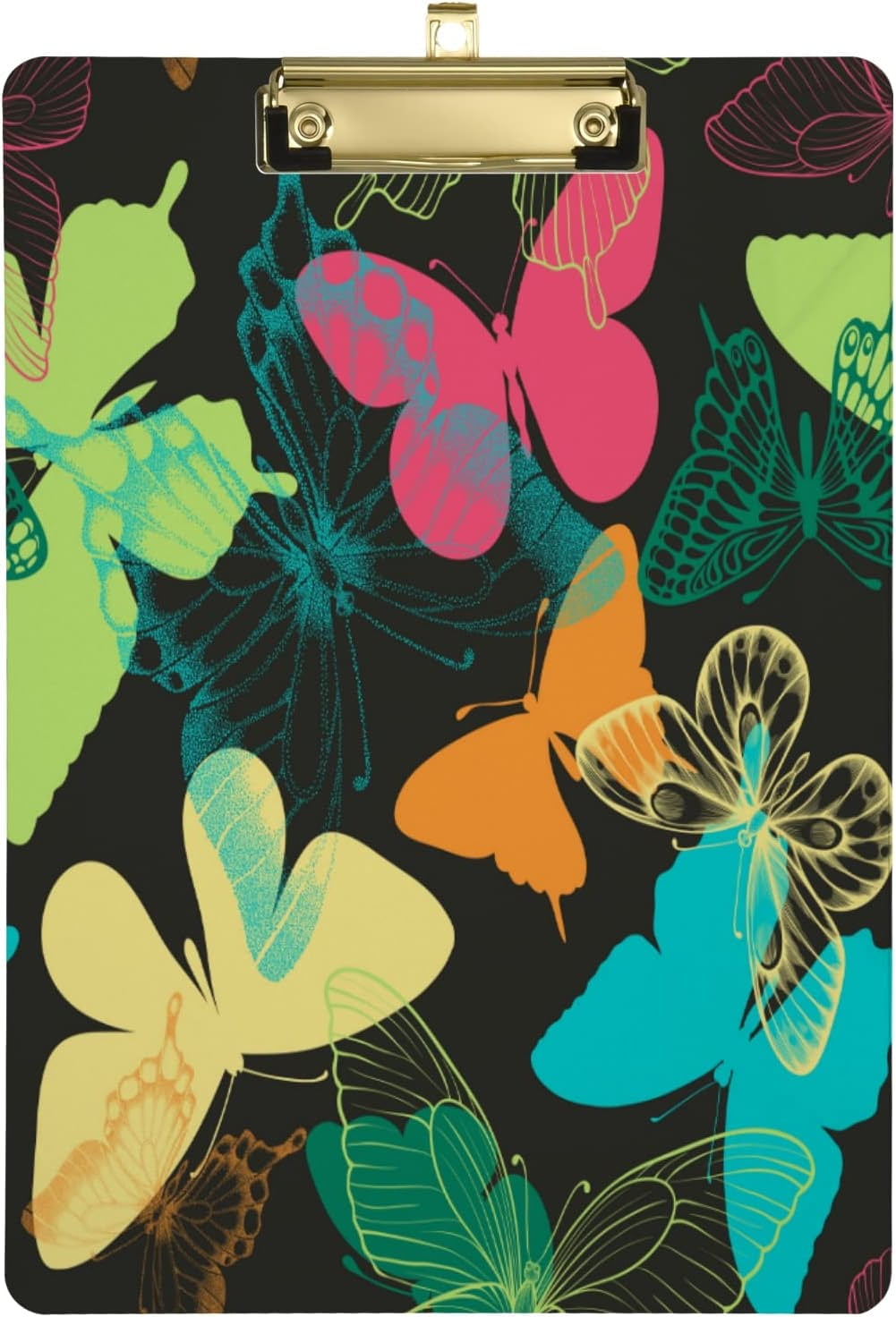 KXMDXA Butterflies in Scandinavian Style Clipboard Hardboard Wood Nursing Clip Board and Pull ...