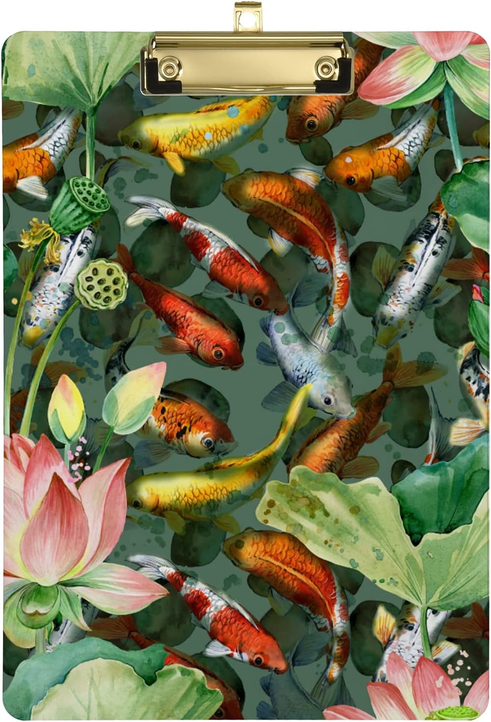 KXMDXA Carp Koi Lotus Pond Clipboard Hardboard Wood Nursing Clip Board ...
