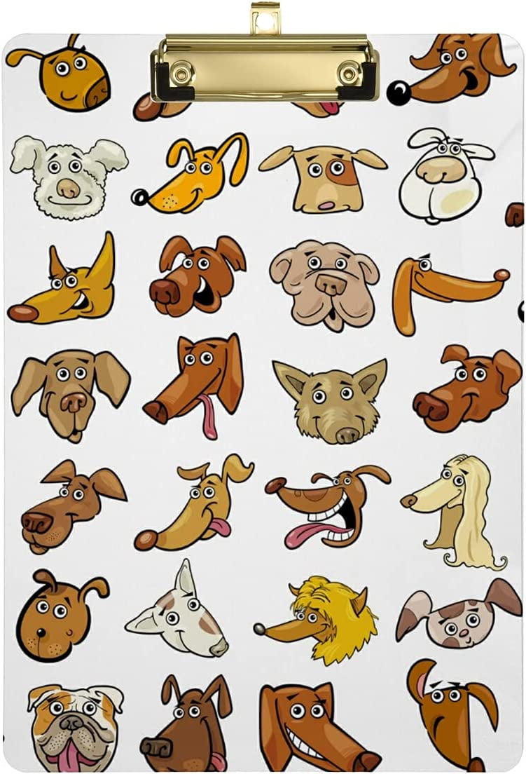 KXMDXA Cartoon Dogs Clipboard Hardboard Wood Nursing Clip Board and ...