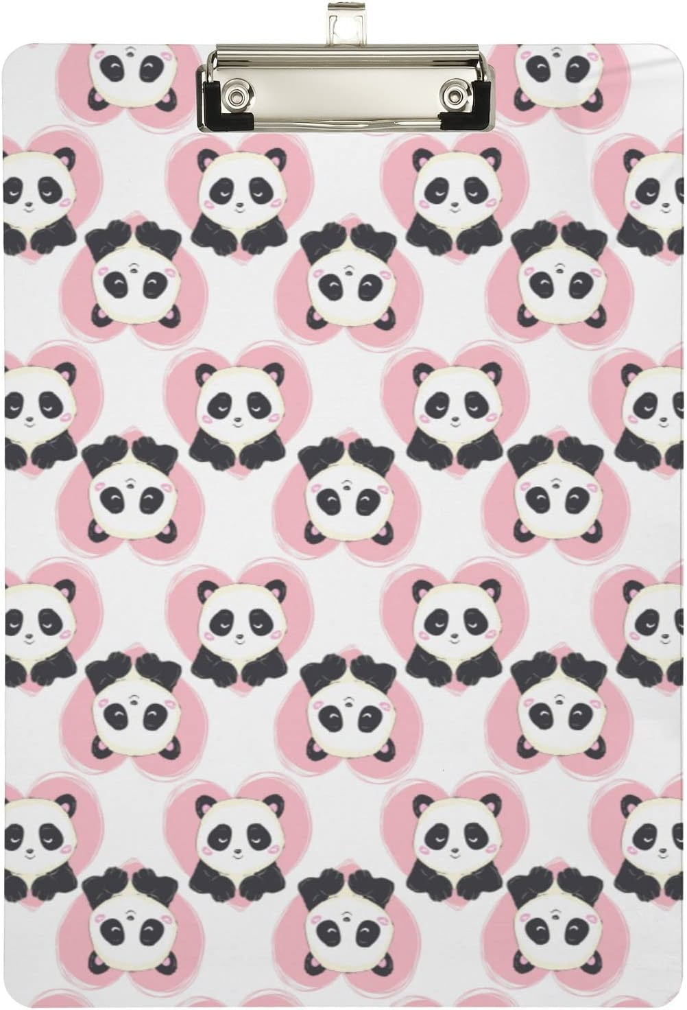 KXMDXA Cartoon Panda Pink Heart Clipboard Hardboard Wood Nursing Clip ...
