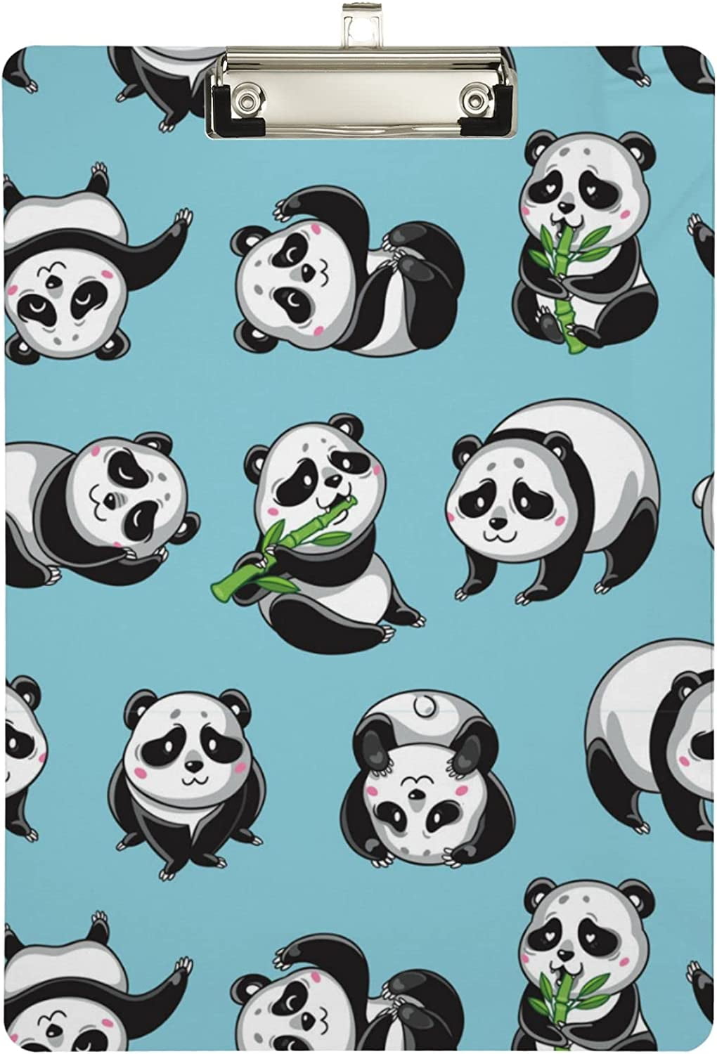 KXMDXA Cartoon Pandas Pattern Clipboard Hardboard Wood Nursing Clip ...