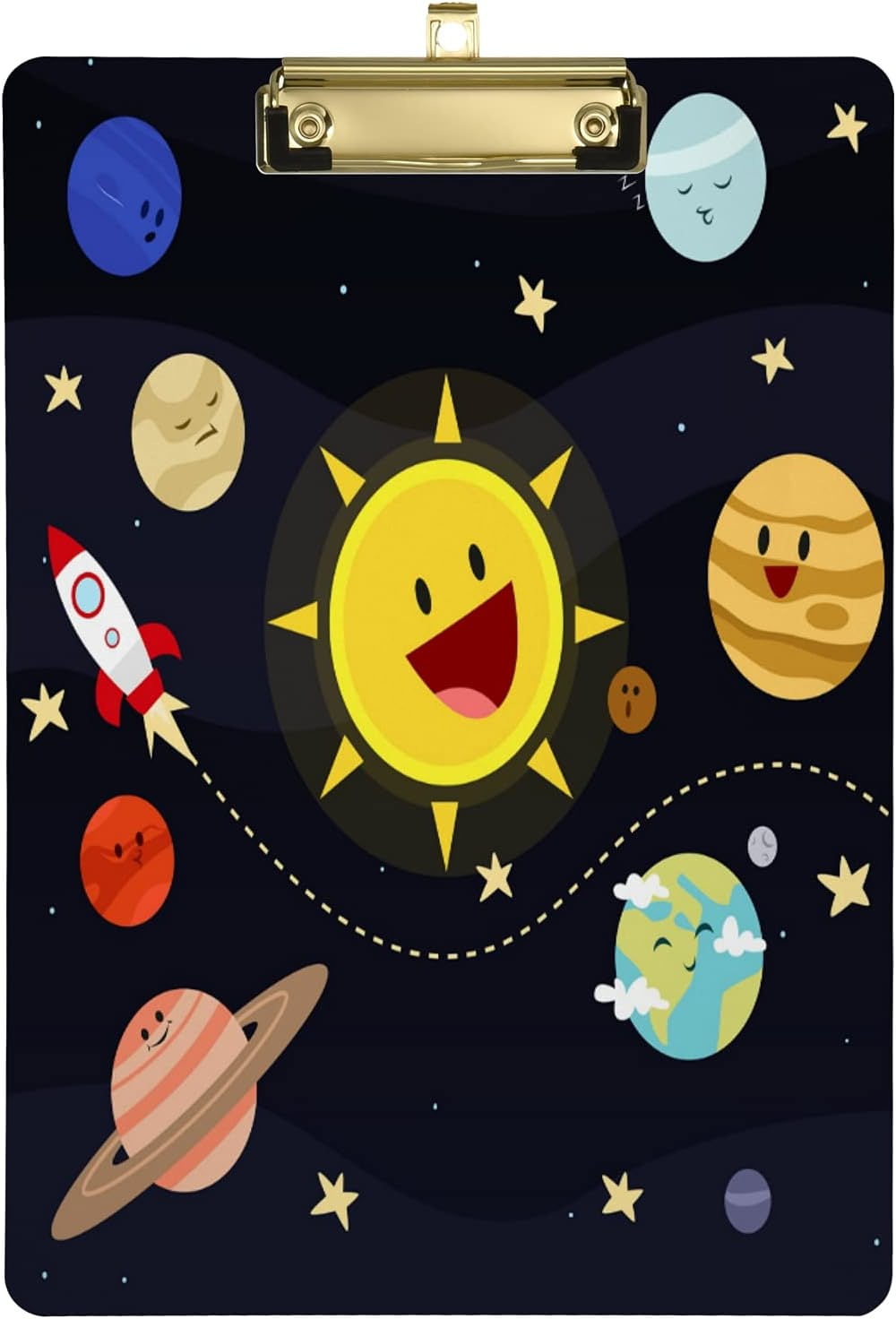 KXMDXA Cartoon Sun Planet Rocket Clipboard Hardboard Wood Nursing Clip ...