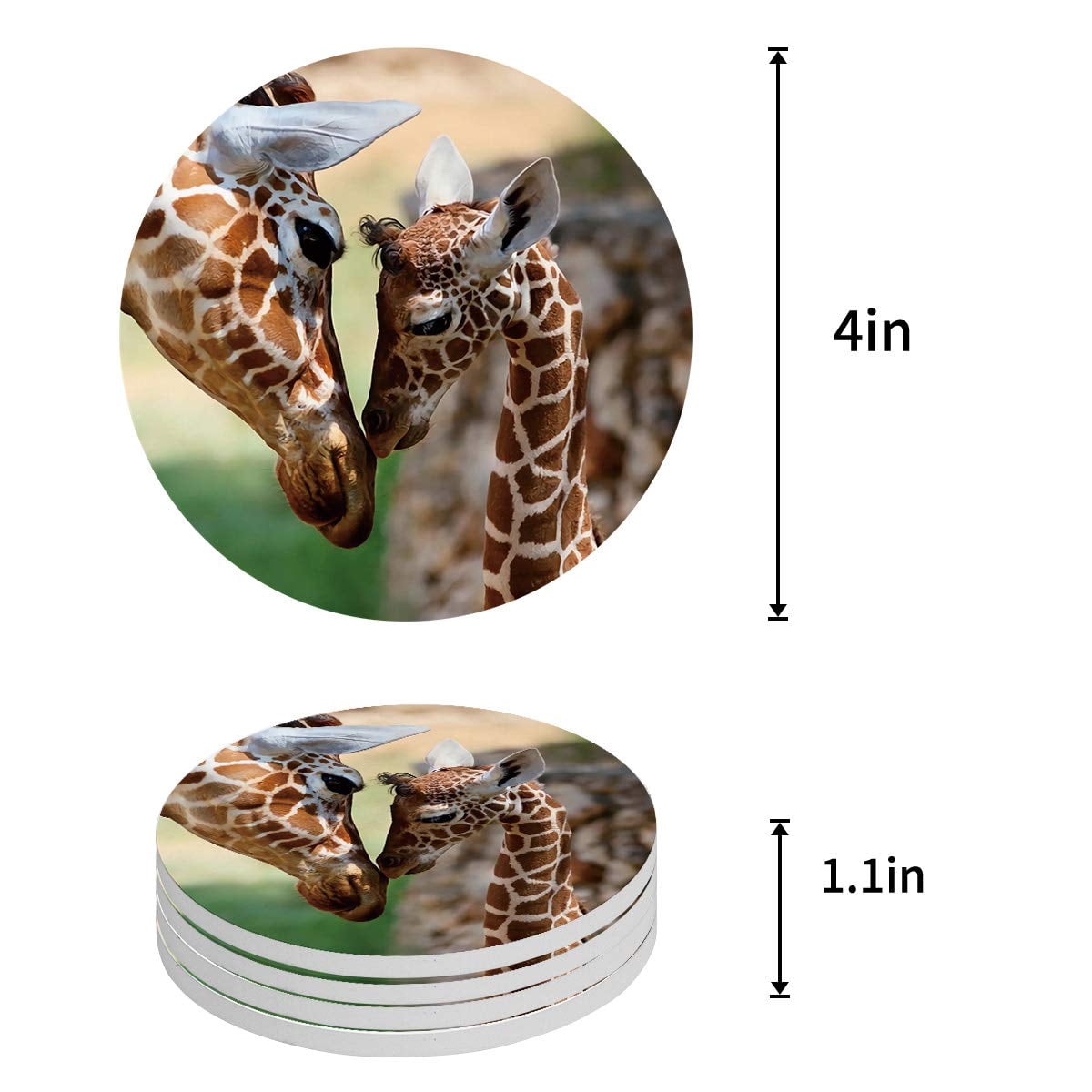 KXMDXA Cartoon Underwater World Mermaid Set of 6 Round Coaster for ...