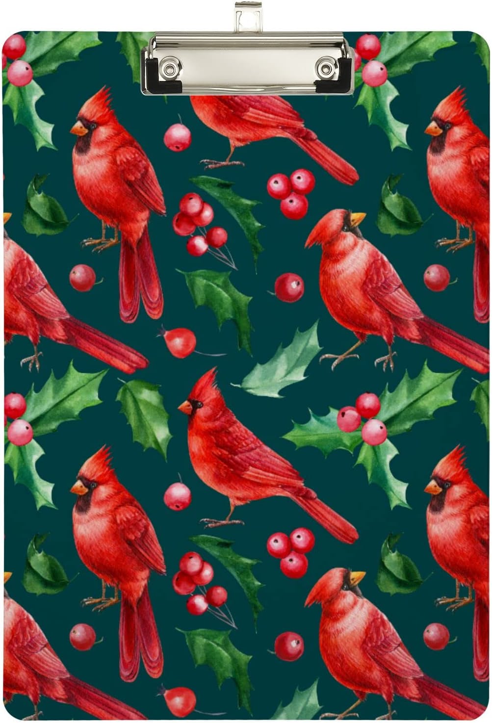 KXMDXA Christmas Holly Leaves Berry Cardinal Clipboard Hardboard Wood ...