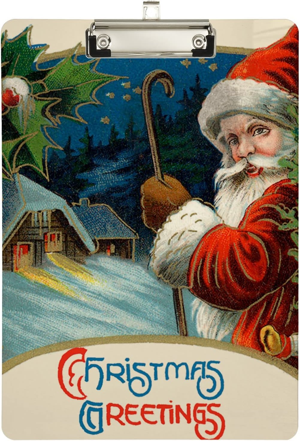 KXMDXA Christmas Santa Claus Greetings Clipboard Hardboard Wood Nursing ...