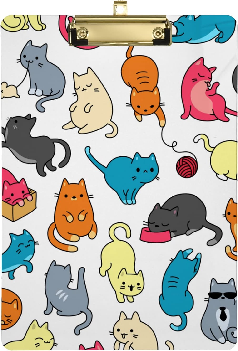 KXMDXA Color Cartoon Cat Clipboard Hardboard Wood Nursing Clip Board ...