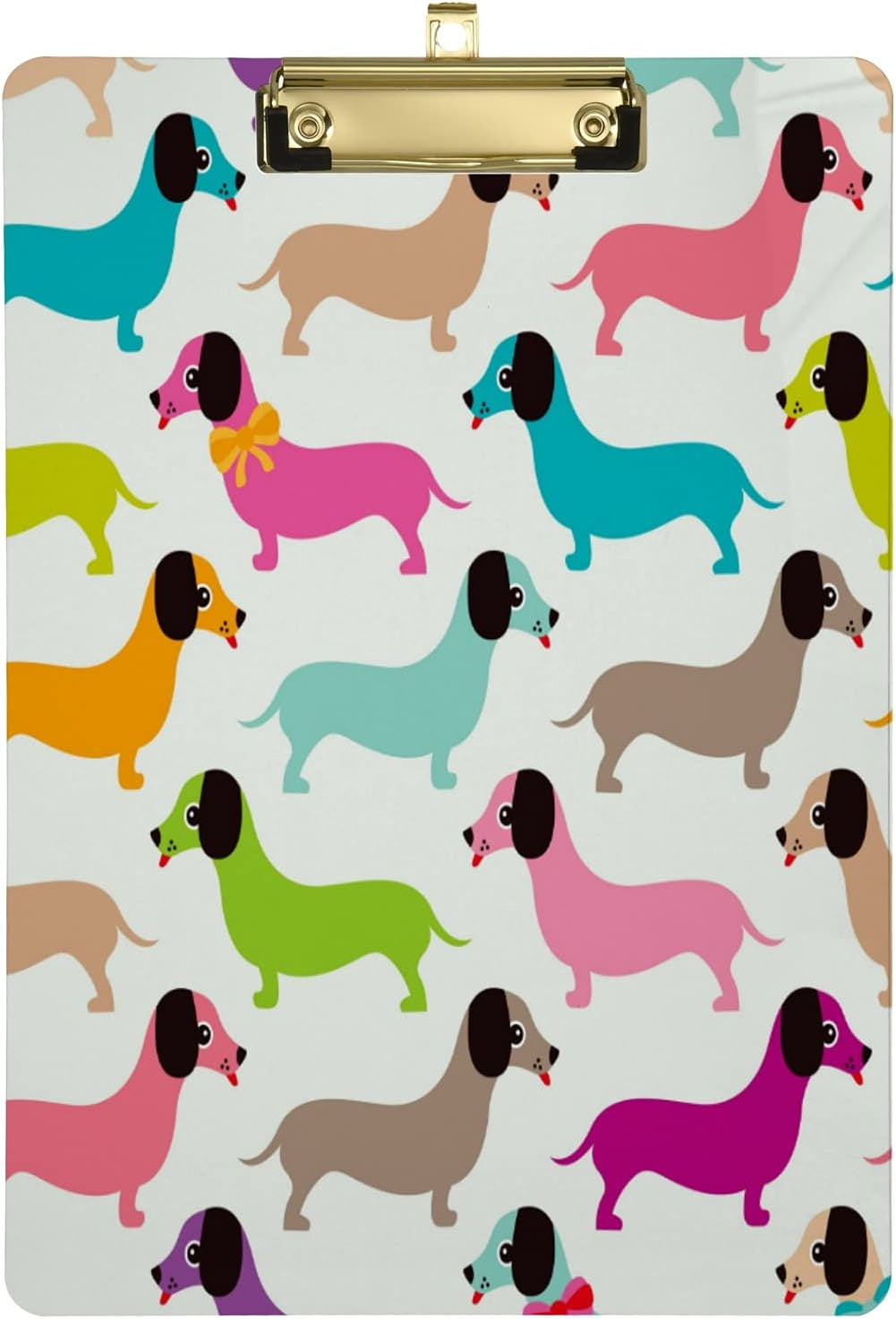 KXMDXA Colorful Dachshund Dog Clipboard Hardboard Wood Nursing Clip ...