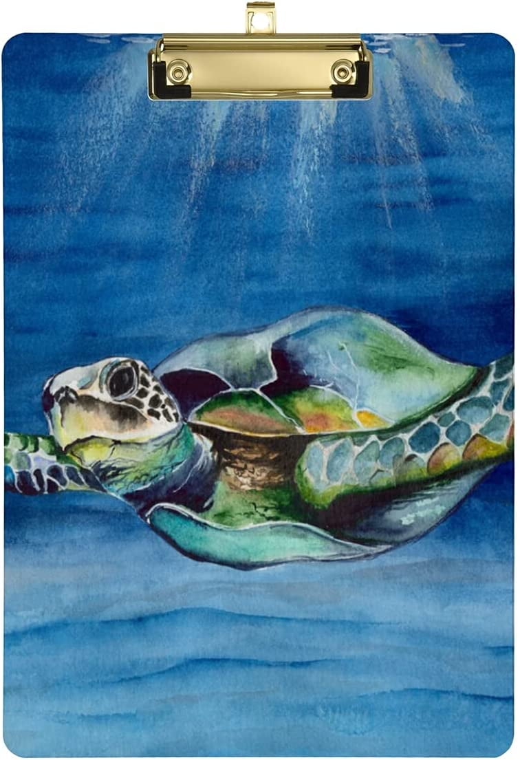 KXMDXA Colorful Sea Turtle Clipboard Hardboard Wood Nursing Clip Board ...