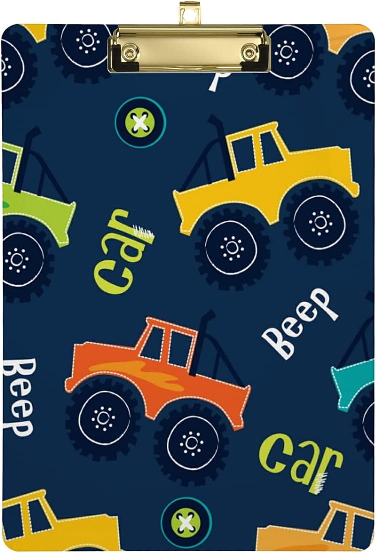 KXMDXA Cute Cars Clipboard Hardboard Wood Nursing Clip Board and Pull ...