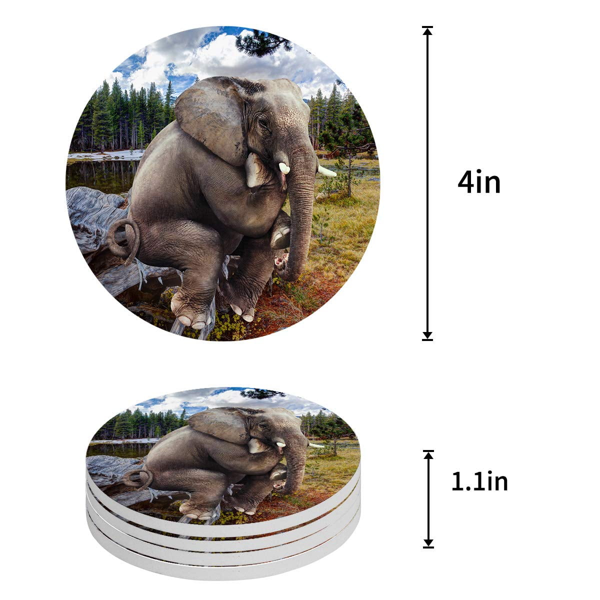 KXMDXA Cute Cartoon Set of 8 Round Coaster for Drinks, Absorbent ...