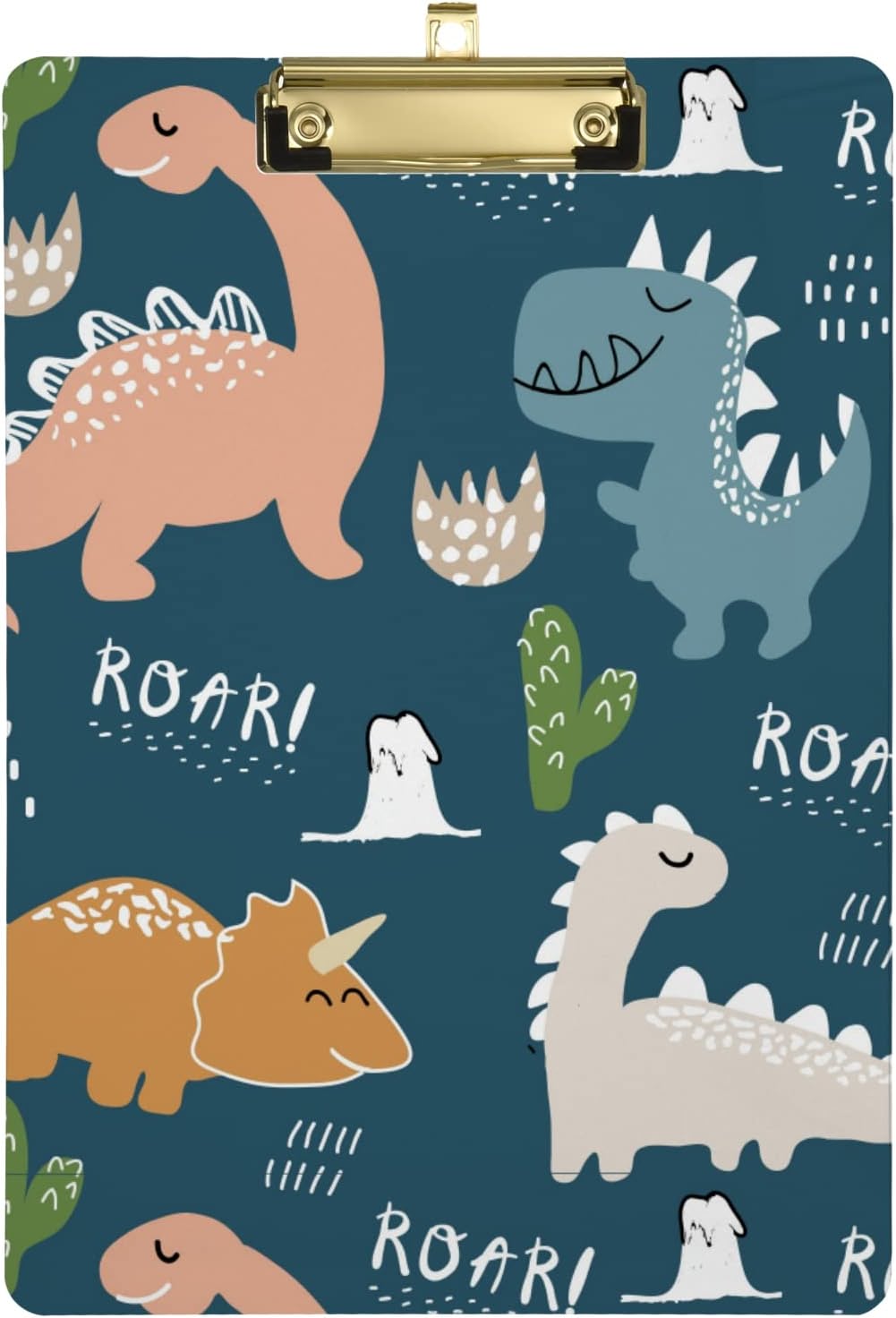 KXMDXA Cute Dinosaur Cartoon Clipboard Hardboard Wood Nursing Clip ...