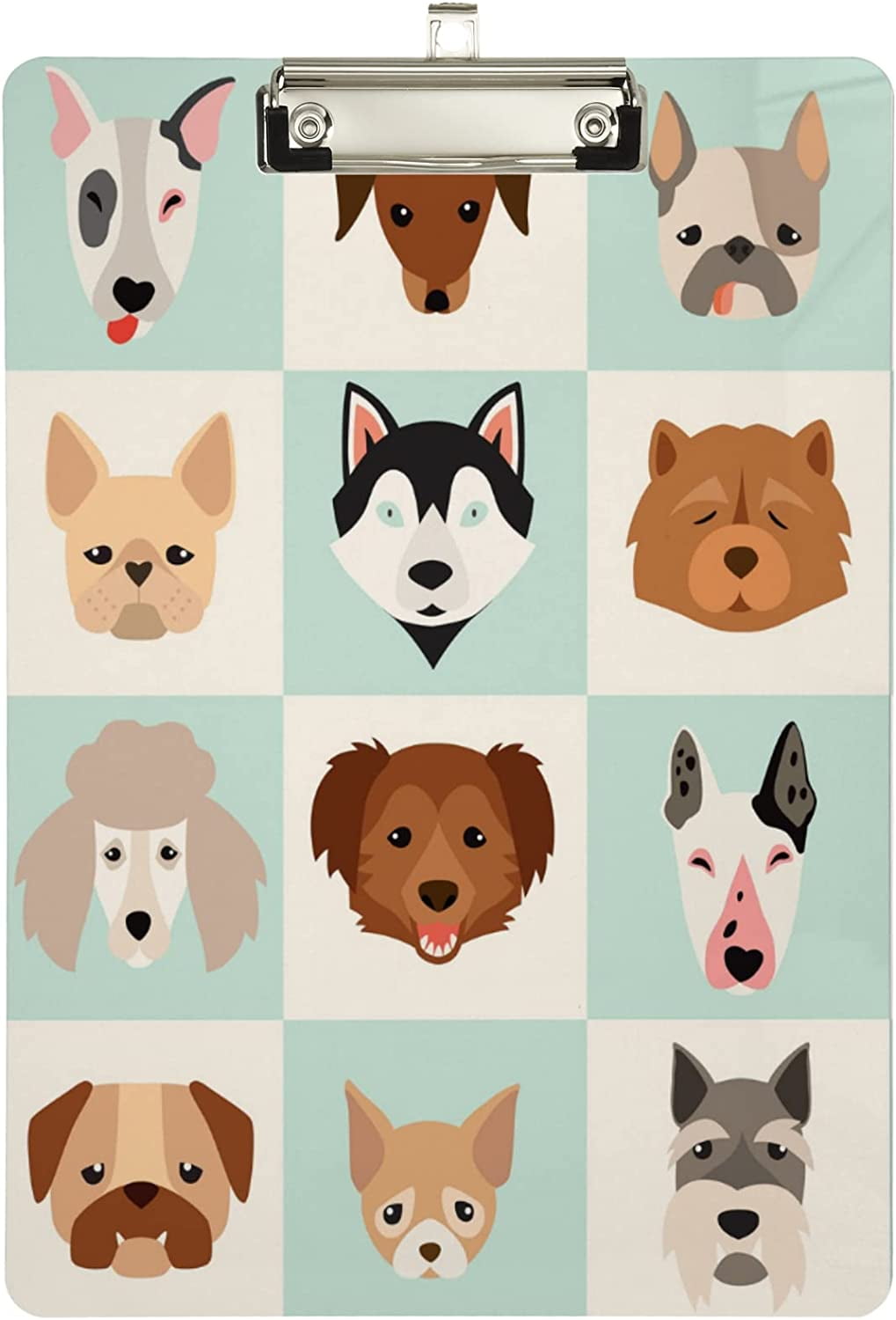 KXMDXA Cute Dogs Clipboard Hardboard Wood Nursing Clip Board and Pull ...