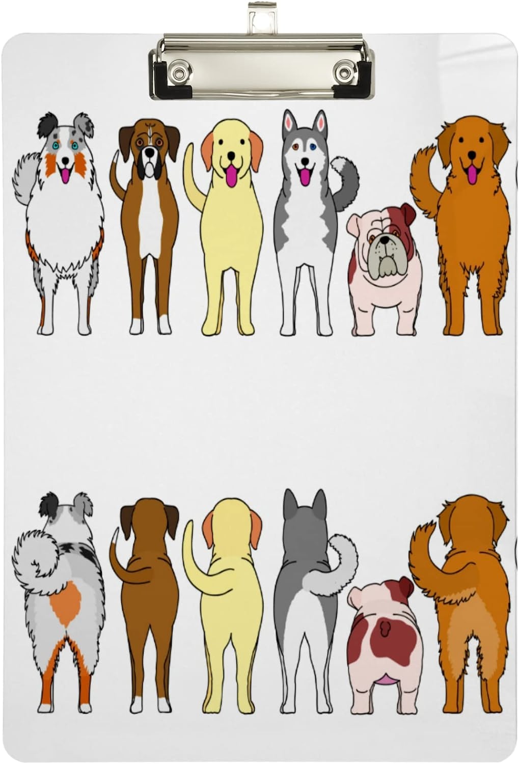 KXMDXA Cute Front Back Dog Clipboard Hardboard Wood Nursing Clip Board ...