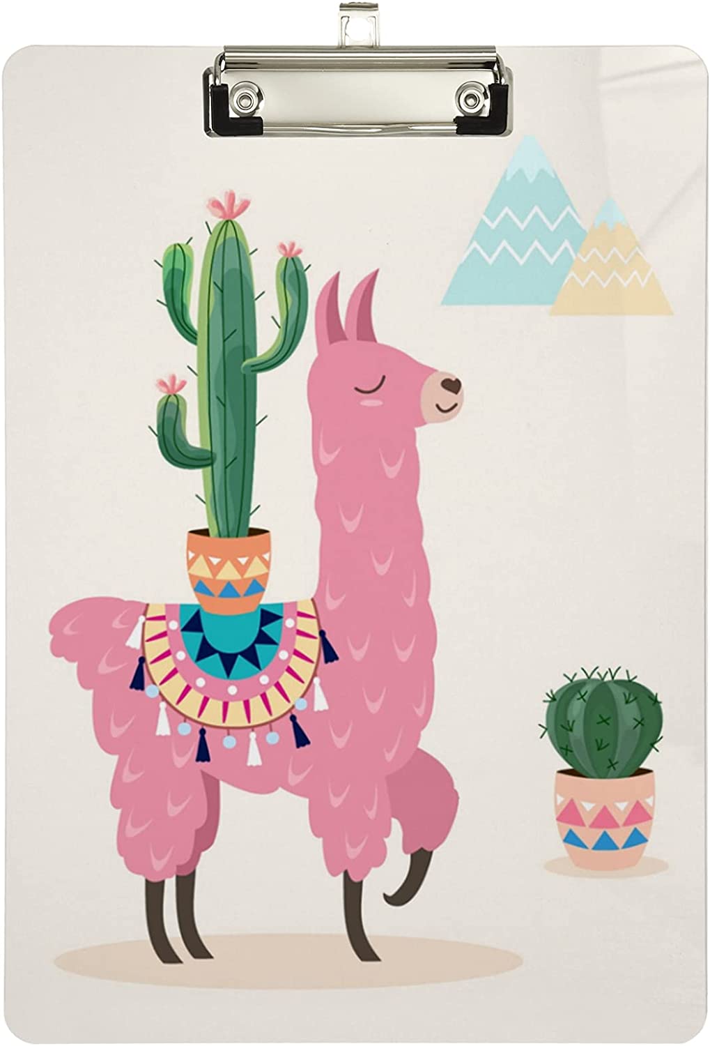 KXMDXA Cute Little Llama Clipboard Hardboard Wood Nursing Clip Board ...
