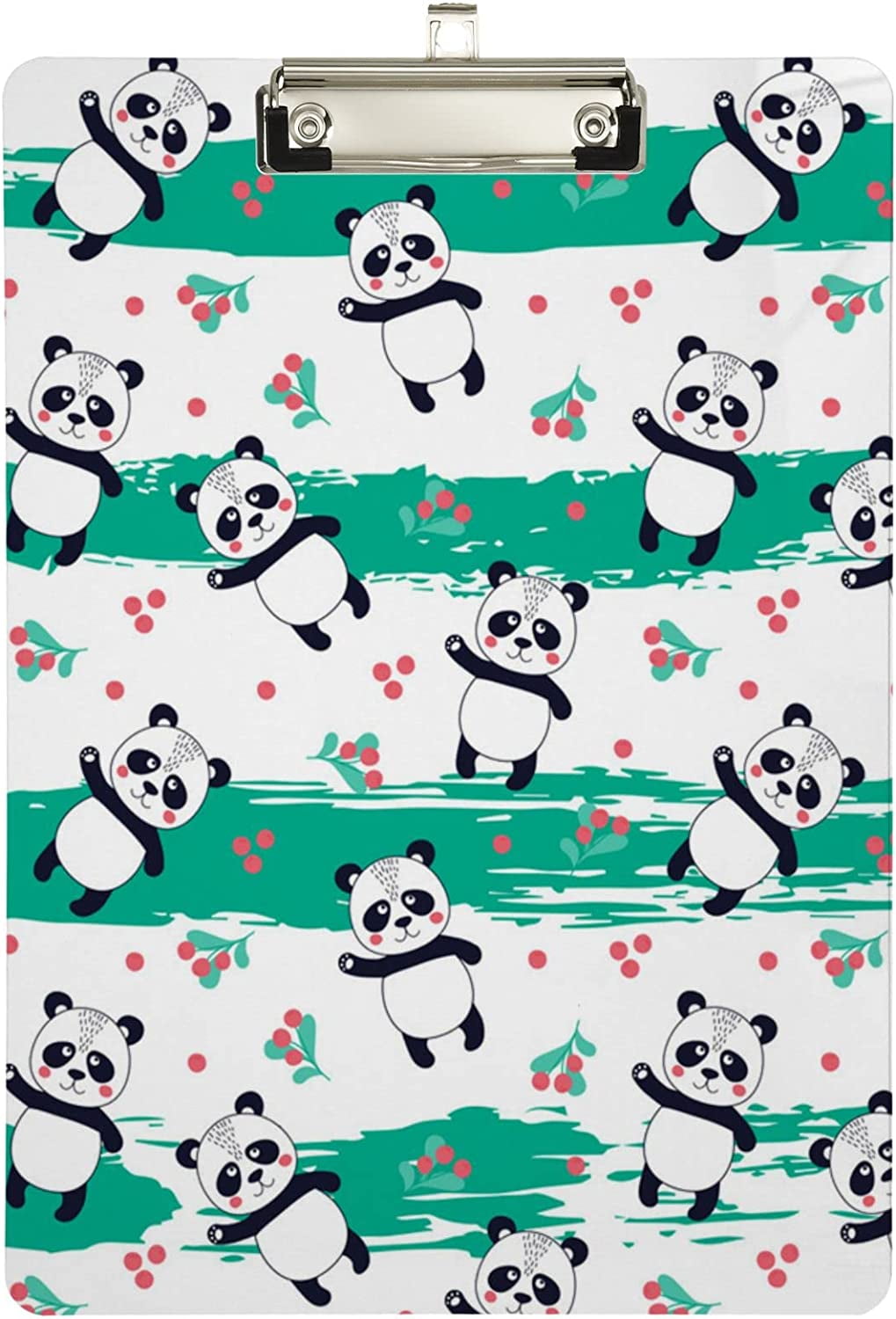 KXMDXA Cute Pandas Fruit Pattern Clipboard Hardboard Wood Nursing Clip ...