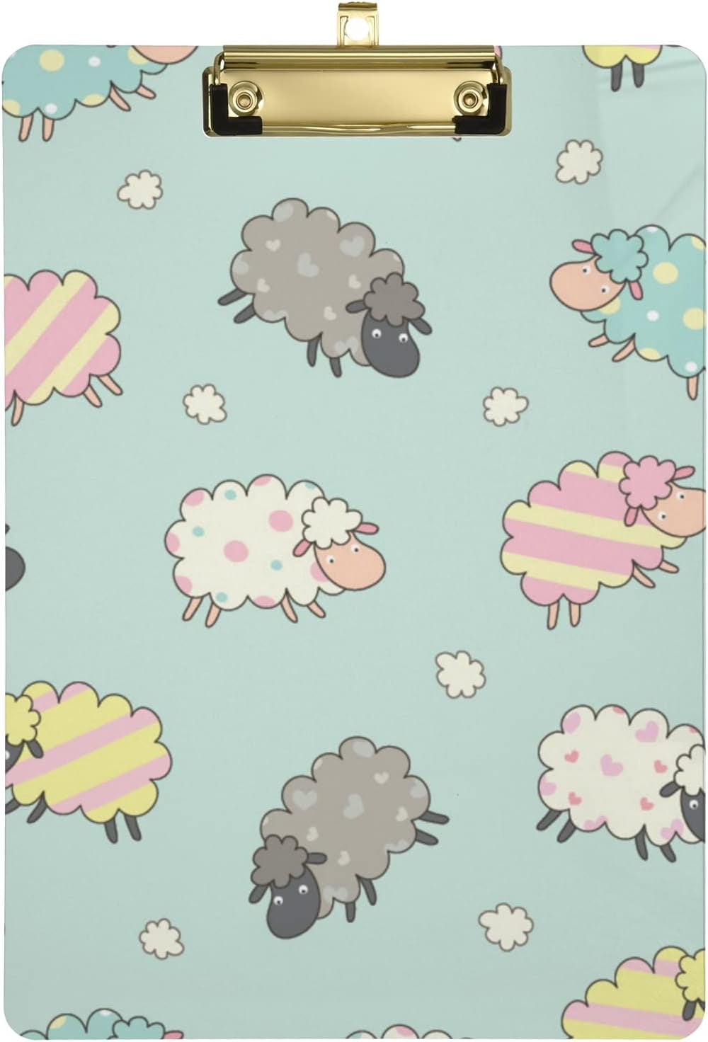 KXMDXA Cute Sheep Clipboard Hardboard Wood Nursing Clip Board and Pull ...