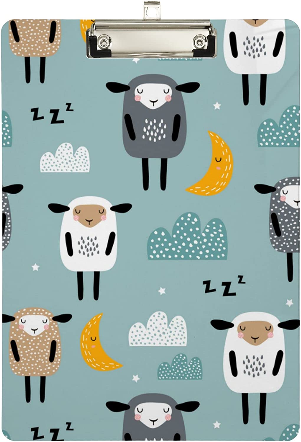 KXMDXA Cute Sleeping Sheep Moon Pattern Clipboard Hardboard Wood ...