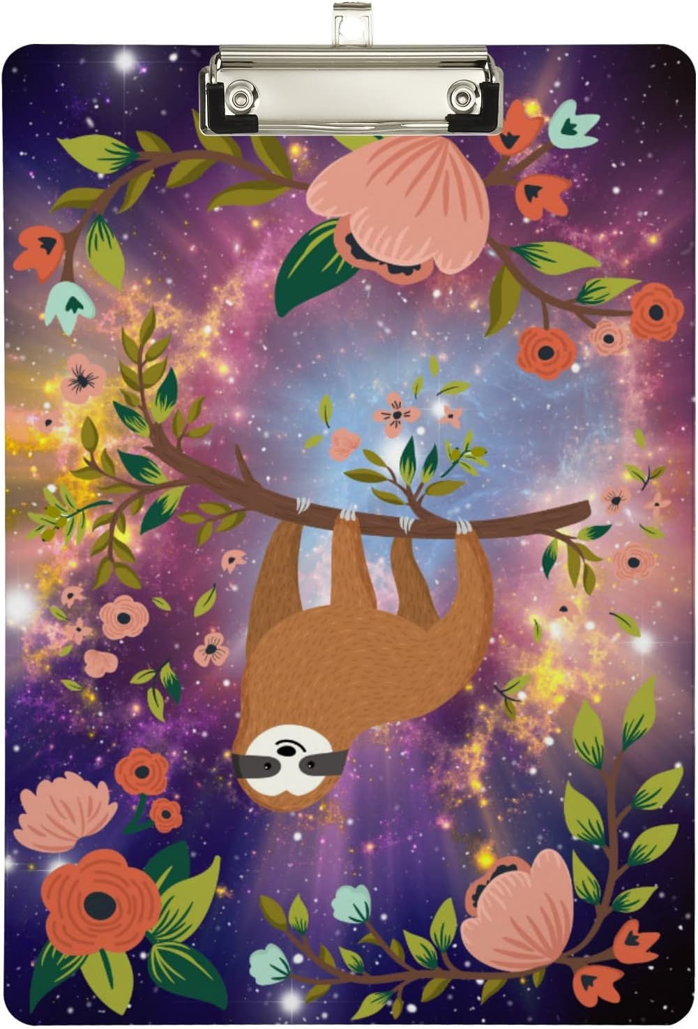 KXMDXA Cute Sloth Clipboard Hardboard Wood Nursing Clip Board and Pull ...