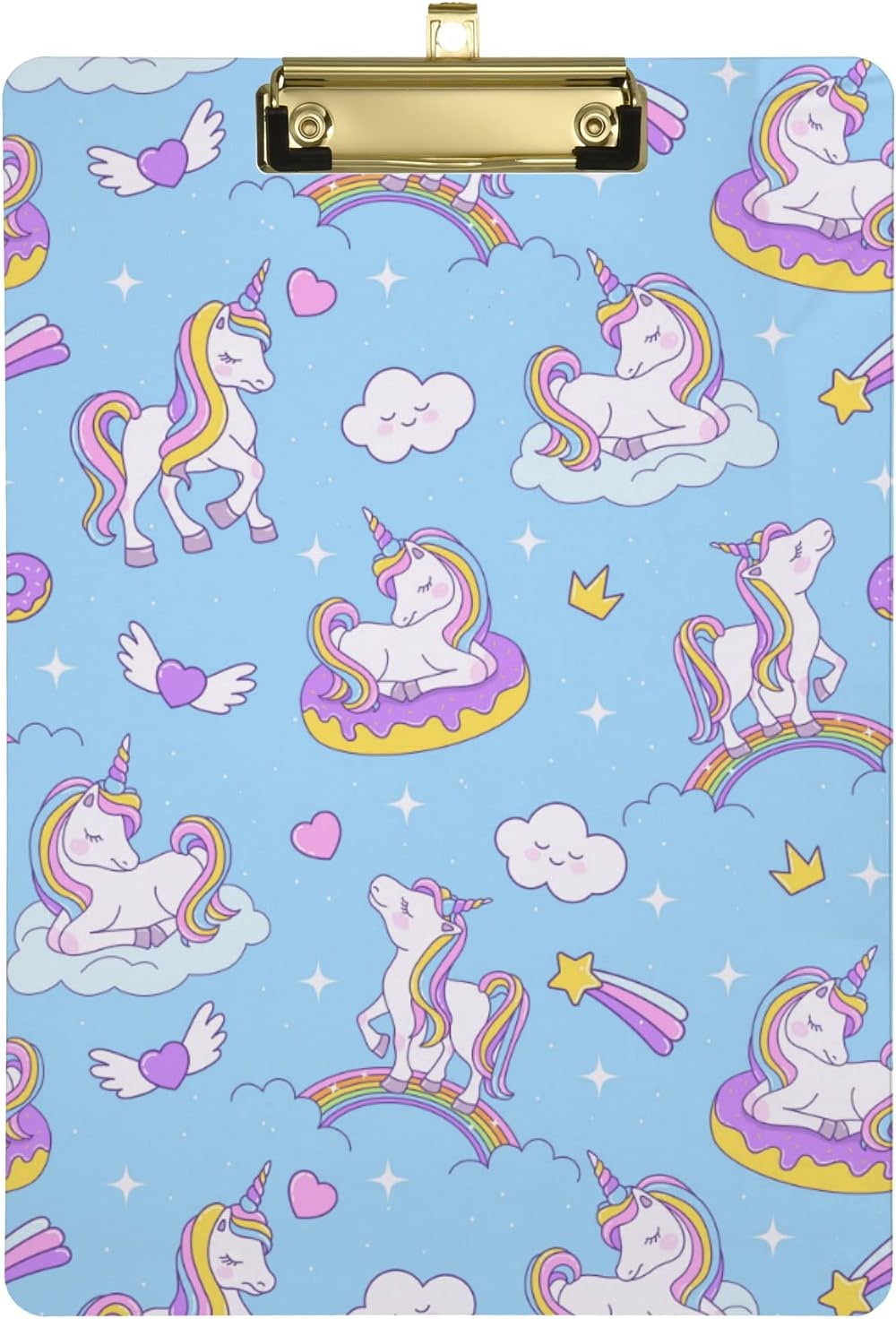 KXMDXA Cute Unicorns Clipboard Hardboard Wood Nursing Clip Board and ...